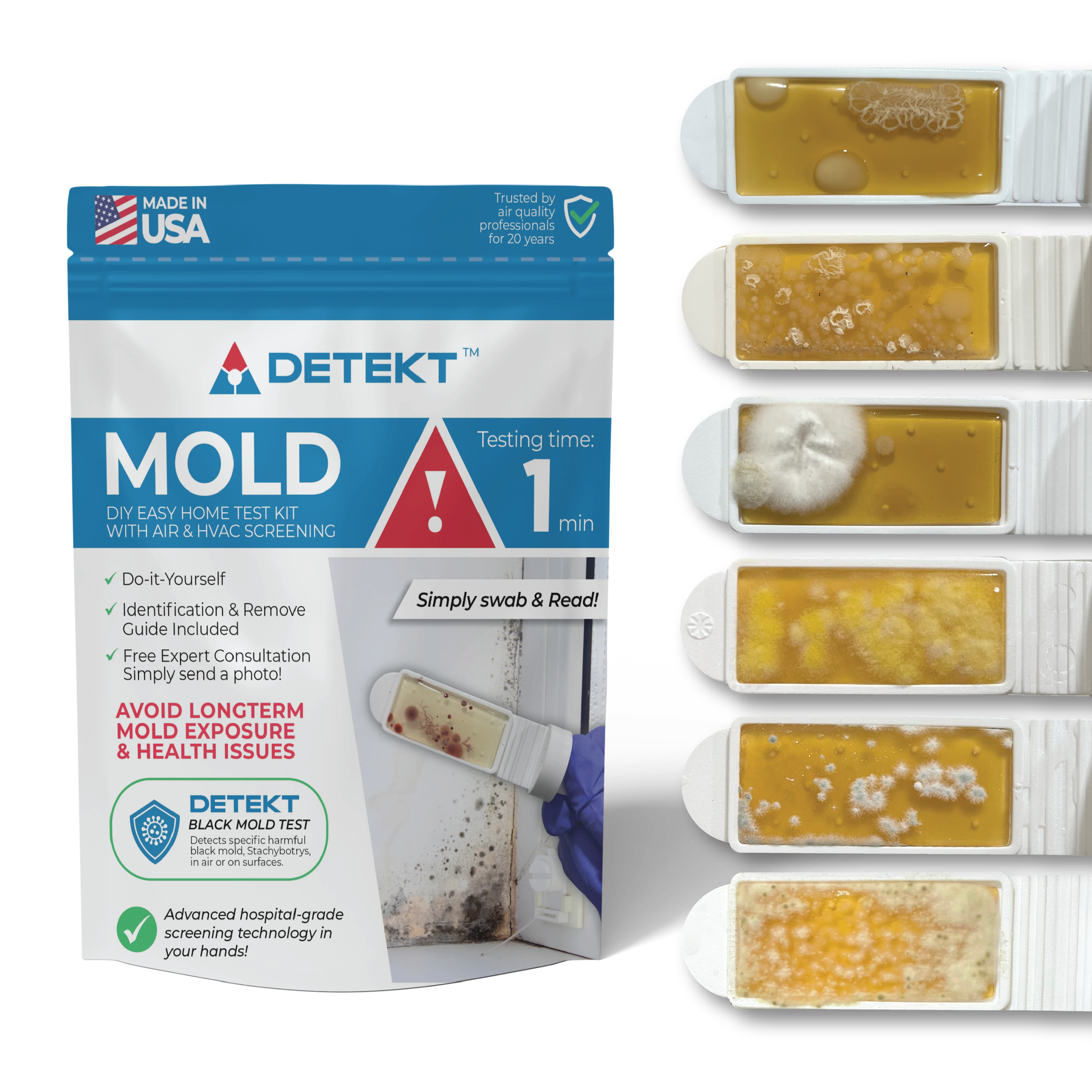 DIY Mold Test Kit 6pc 72-Hour Results | Detekt Home – Detekt Rapid Tests